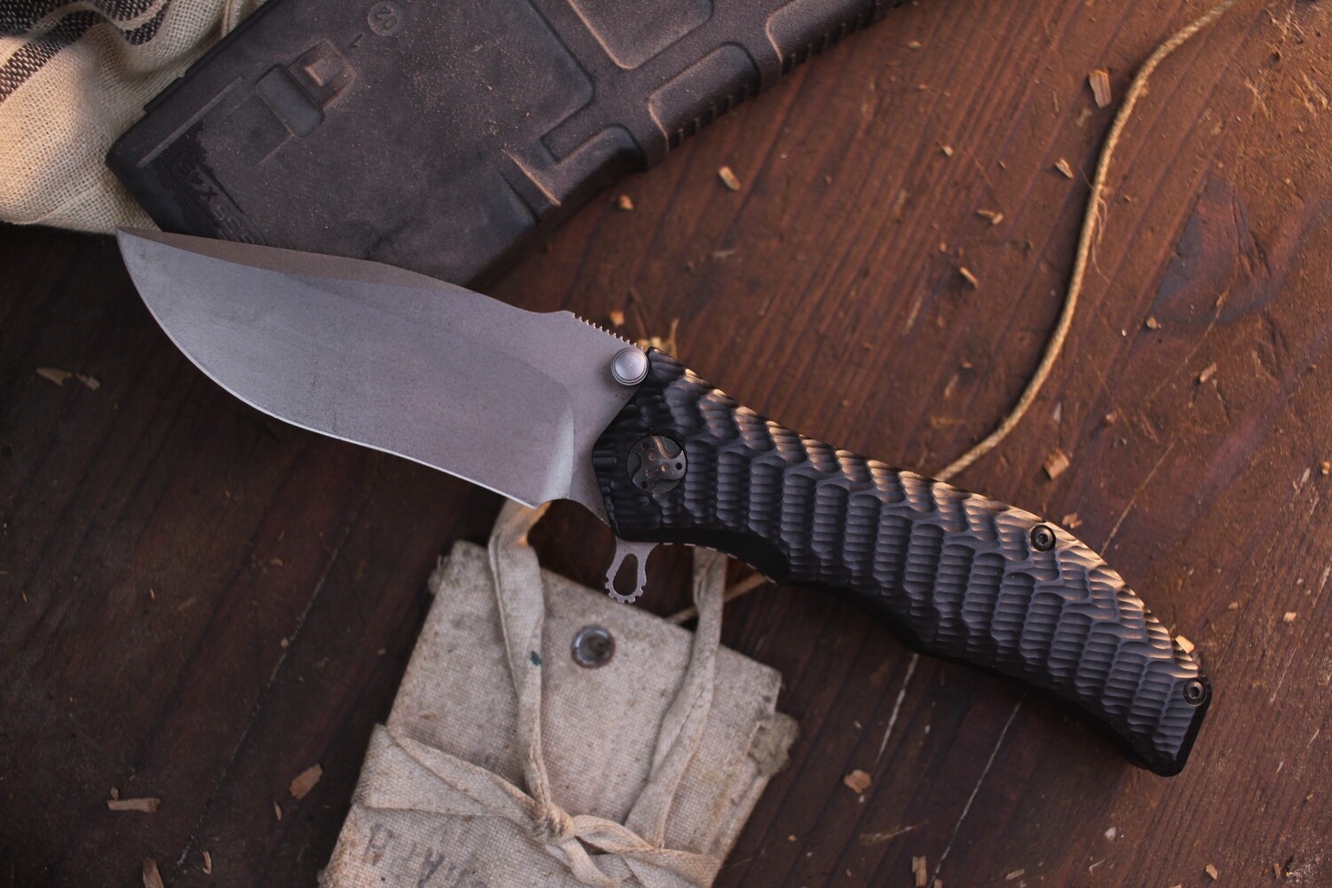 HTM Limited Edition DDR Gun Hammer 3-1/2" Torpedo Knife, Black Aluminum ...