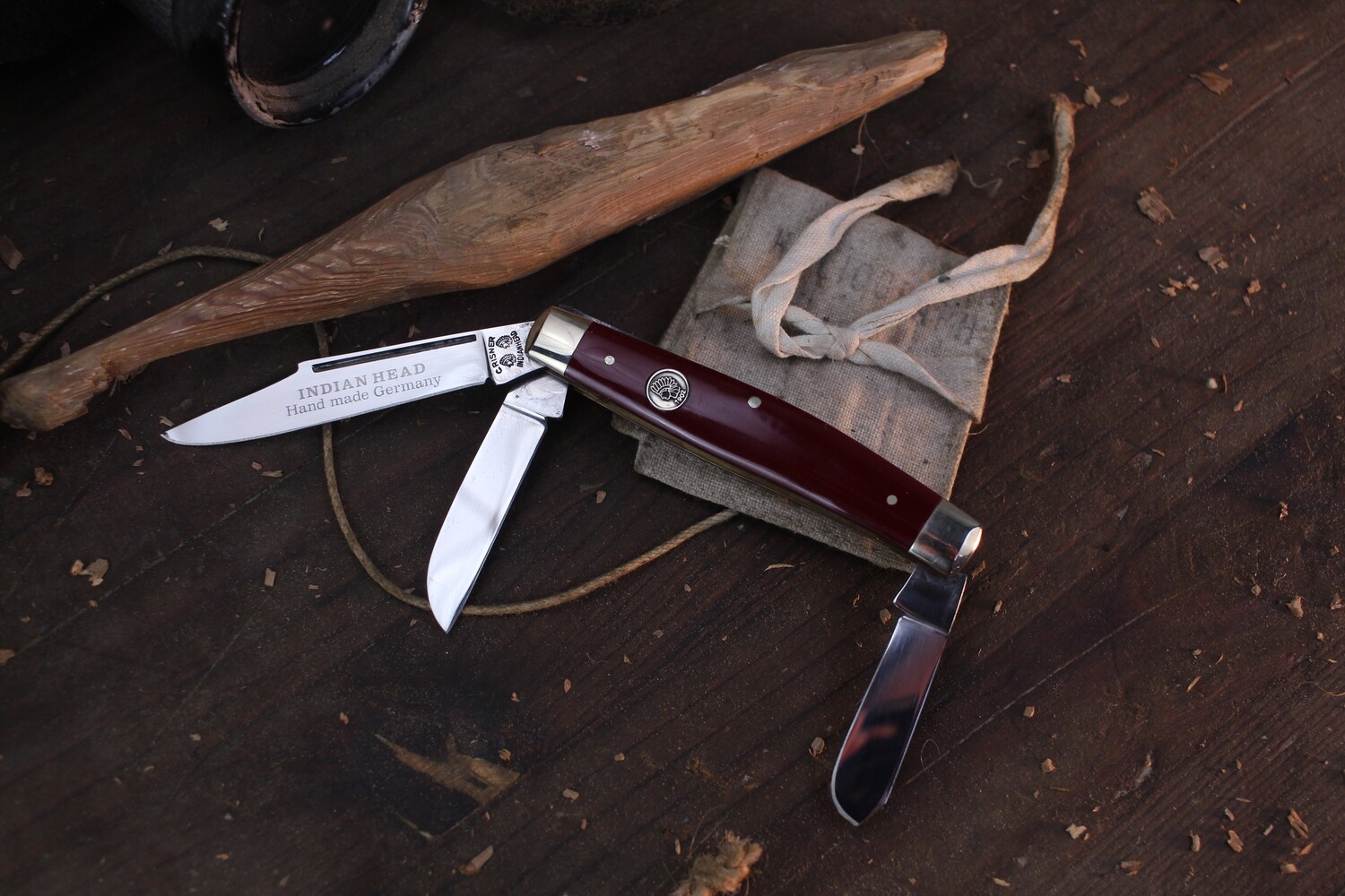 C. Risner Vintage Indian Head Stockman 3 Blade 3.75 Closed Slipjoint ...