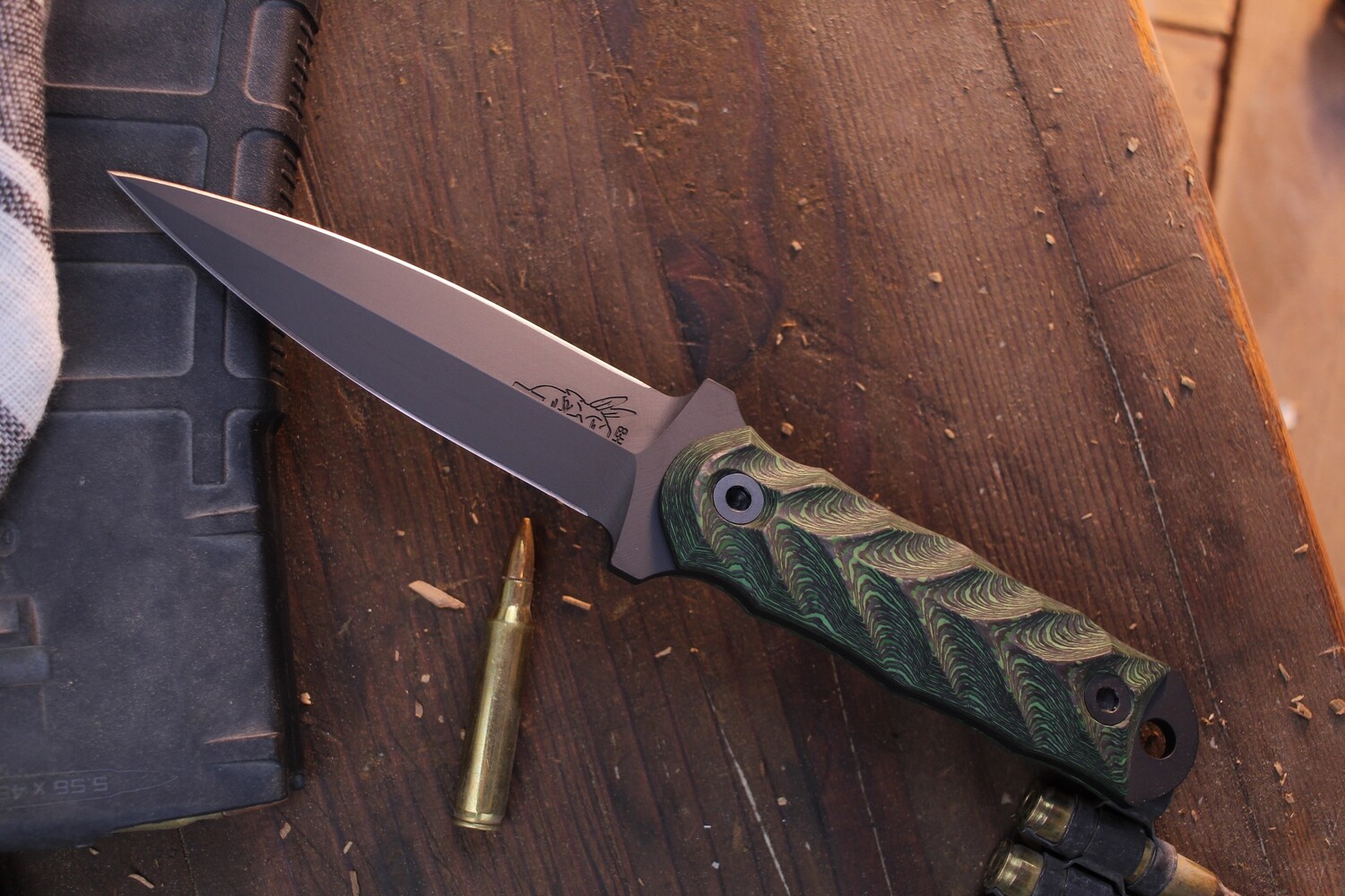 Half Face Blade COMBAT 4" Fixed Dagger / Jungle Wear Carbon Fiber ...