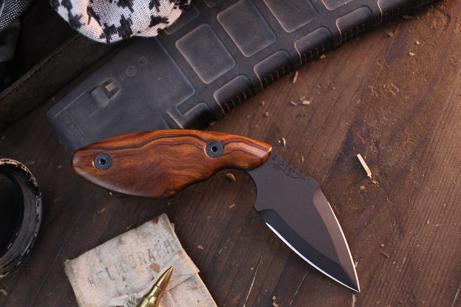 Copy of Half Face Blade IWB 2.25" Dagger / Natural Canvas Micarta ...