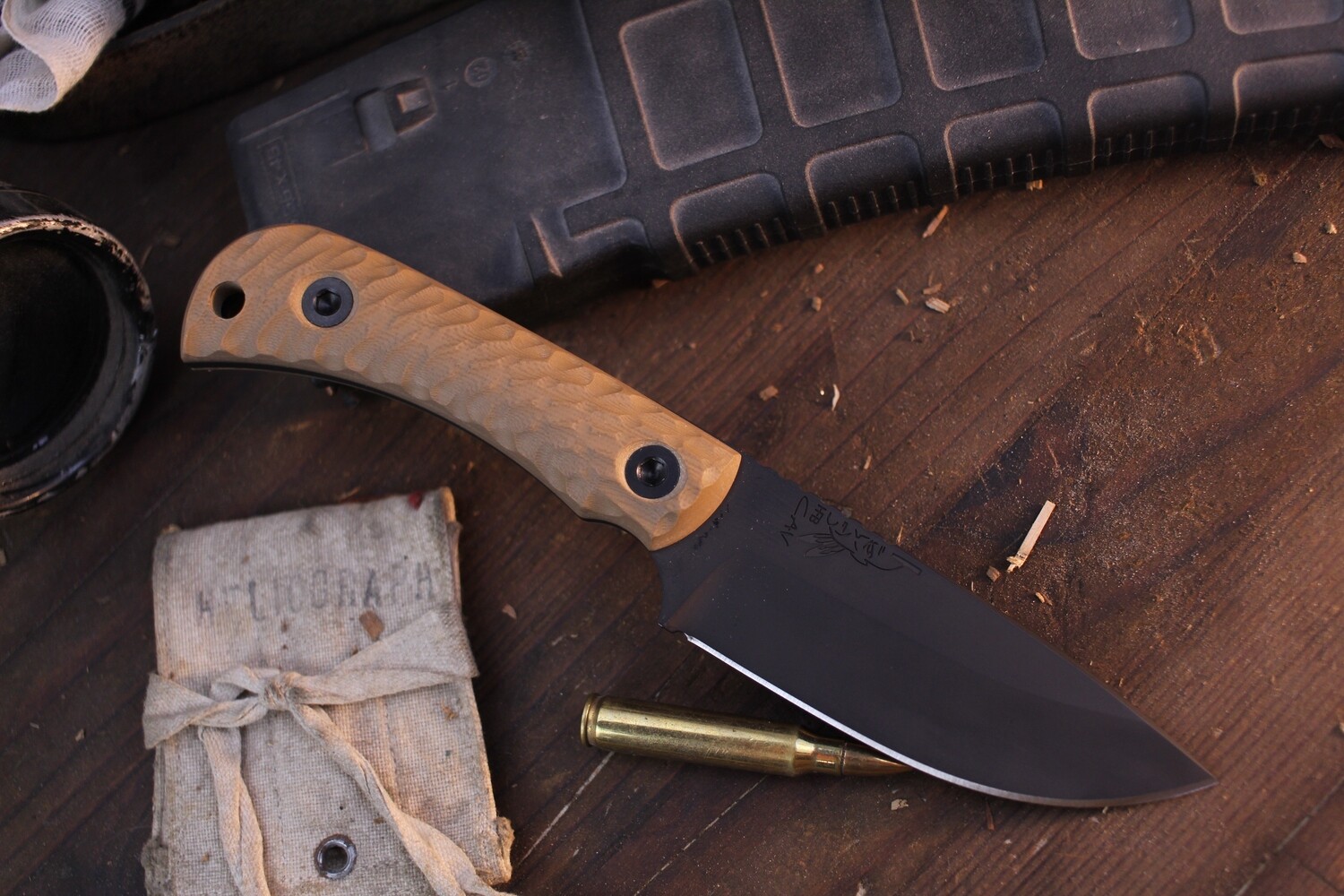 Half Face Blade Cav Jr. 3.5" Fixed Blade / Ripple Textured Coyote Tan G ...