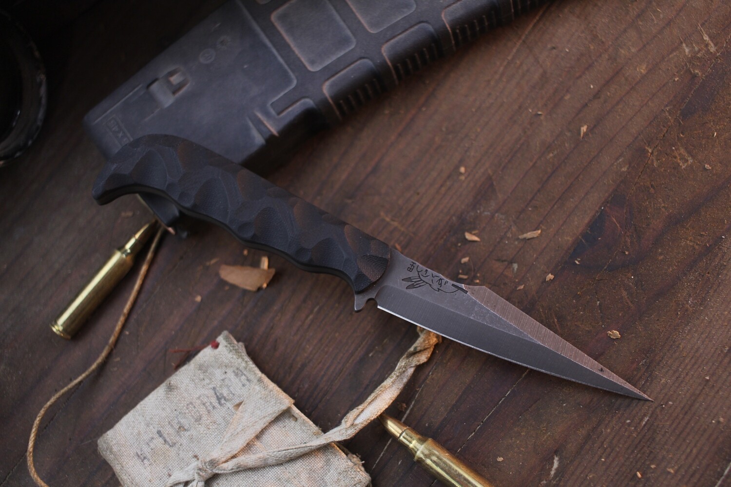 Half Face Blade Senator 3.75" Fixed Blade / Rockwork Black G-10/ Acid ...