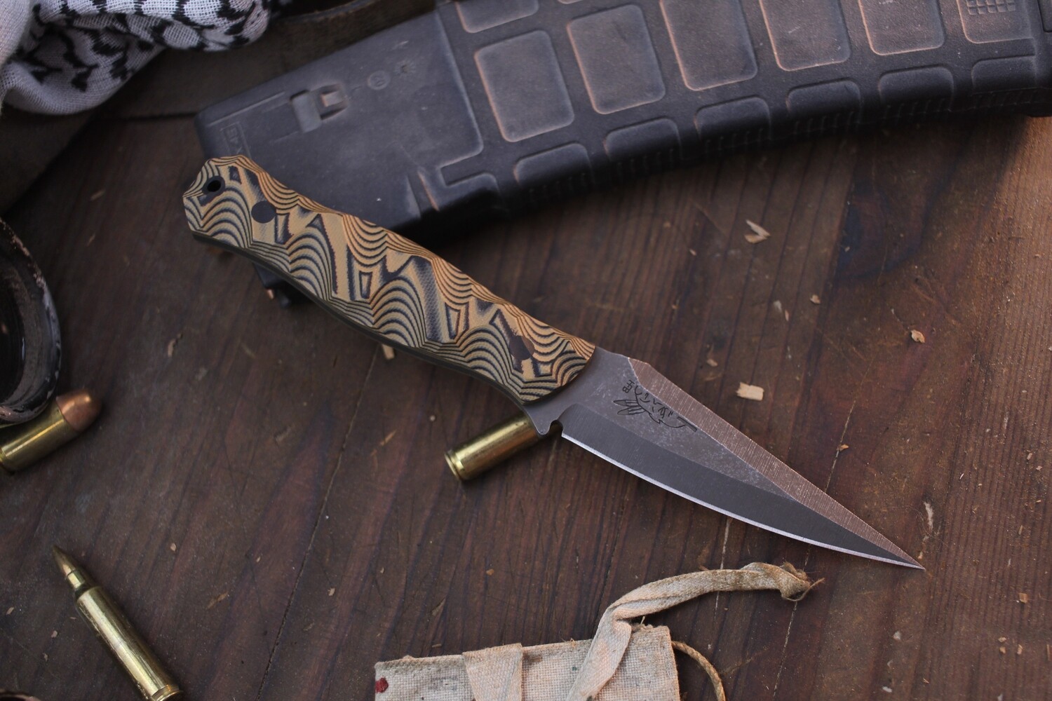 Copy of Half Face Blade Enforcer 3.75" Fixed Blade / Desert Ironwood ...