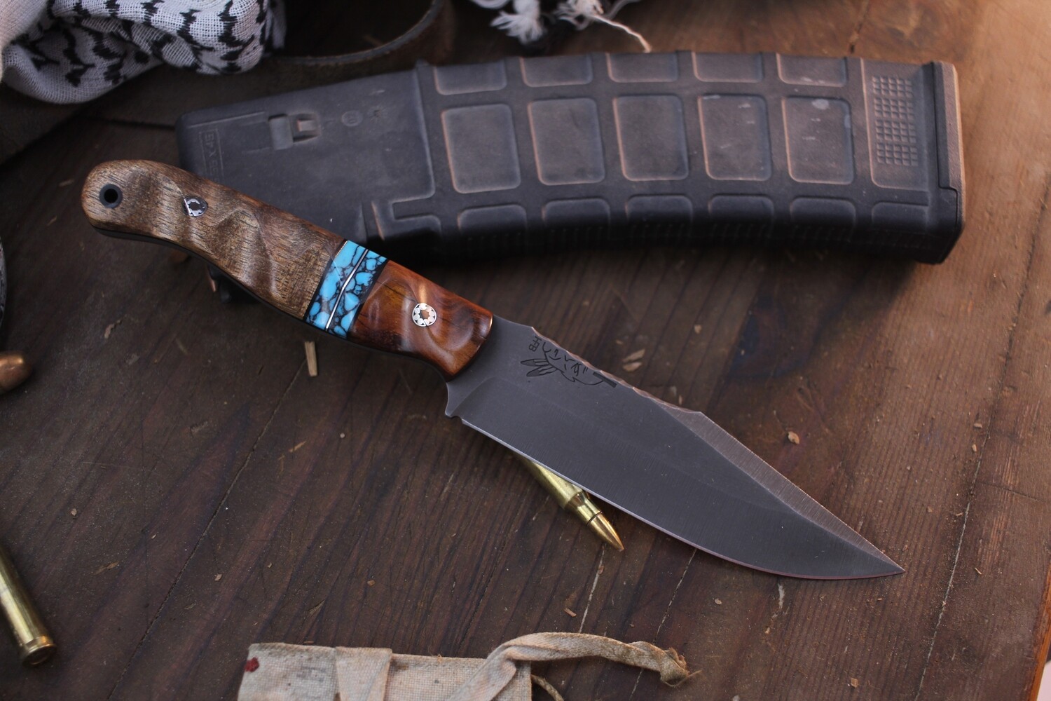 Copy of Half Face Blade Crow Scout 5" Fixed Blade / Black G-10 / Armor ...
