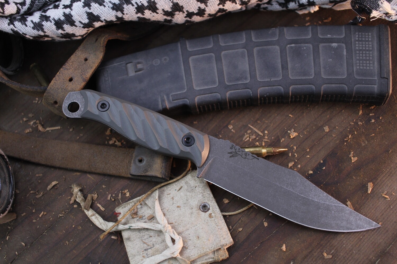 Copy of Half Face Blade Custom Crow Scout 5" Fixed Blade / Desrt ...