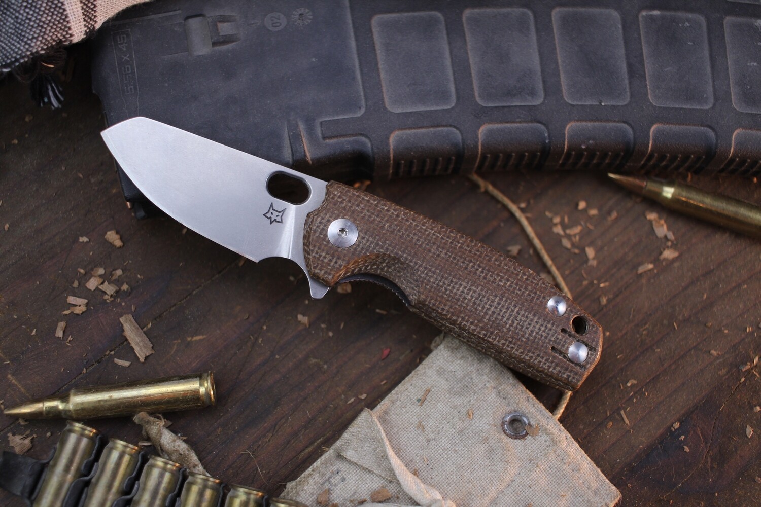 Fox Knives Baby Core Mini 2.35" Linerlock Flipper / Canvas Micarta ...