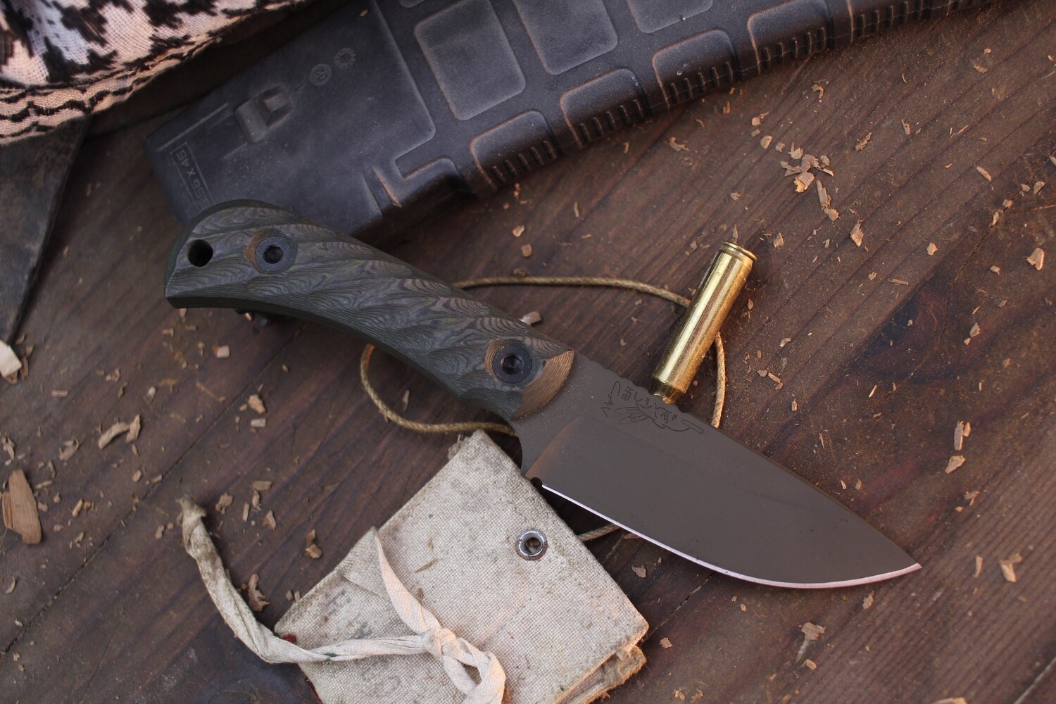 Half Face Blade Cav Jr. 3.5" Fixed Blade / Jungle Wear Carbon Fiber ...