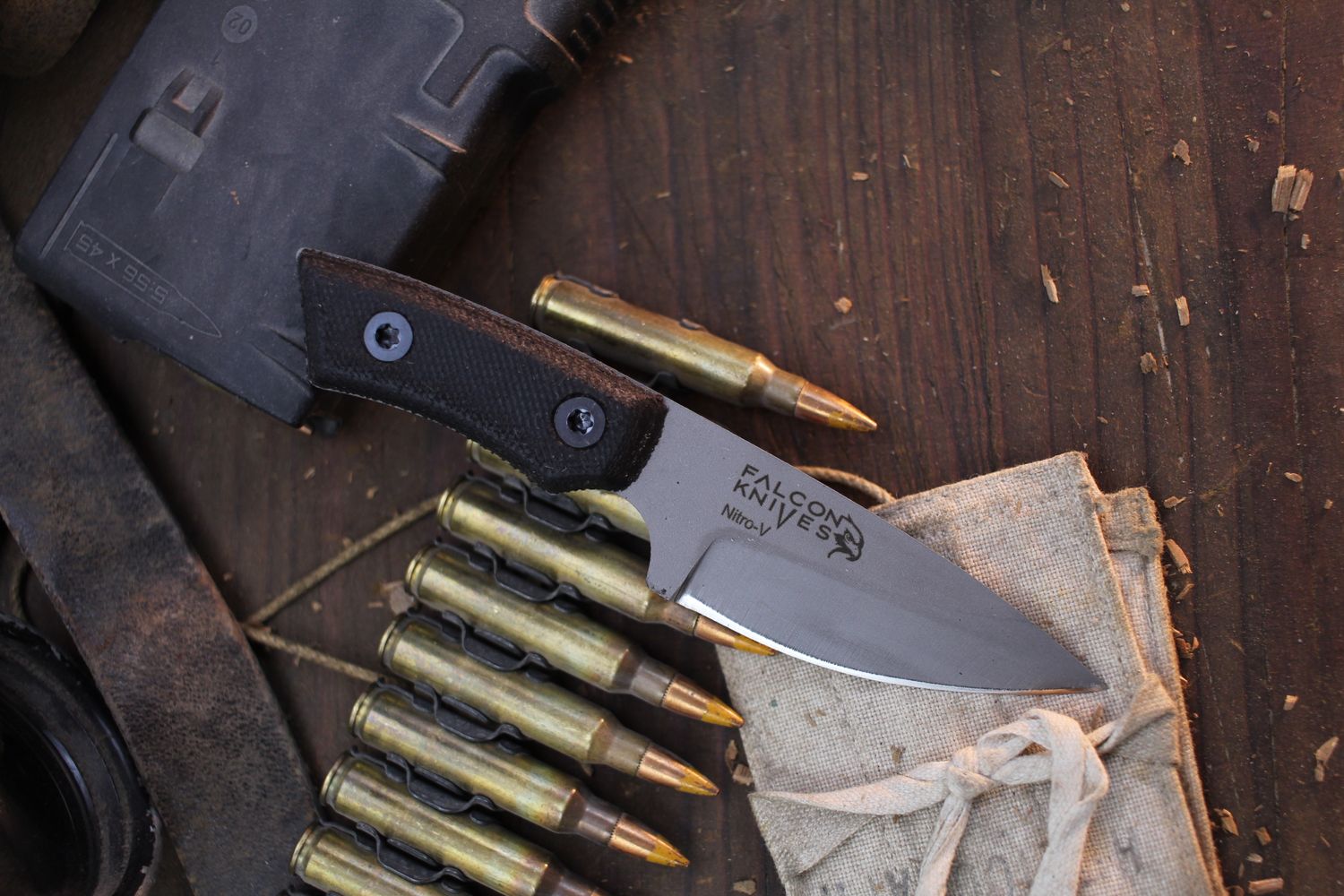 Falcon Knives Neck Knife 2.5" Fixed Blade / Black Micarta / Gun Metal ...