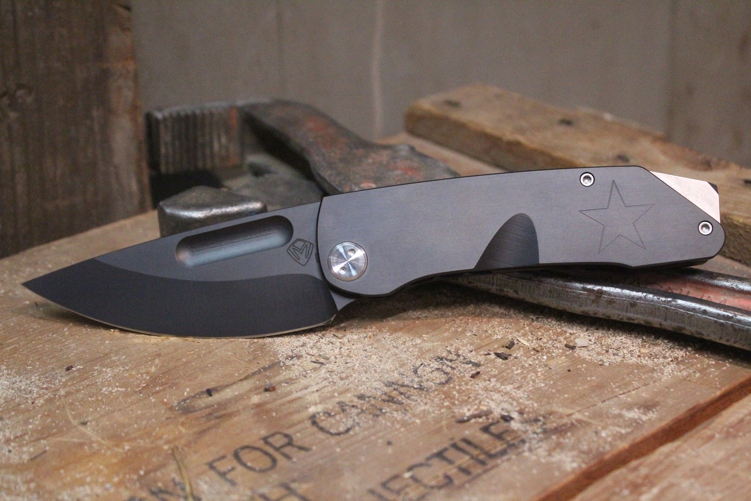 Medford Knife and Tool (MKT) The General 4" Frame Lock Knife, Black PVD ...