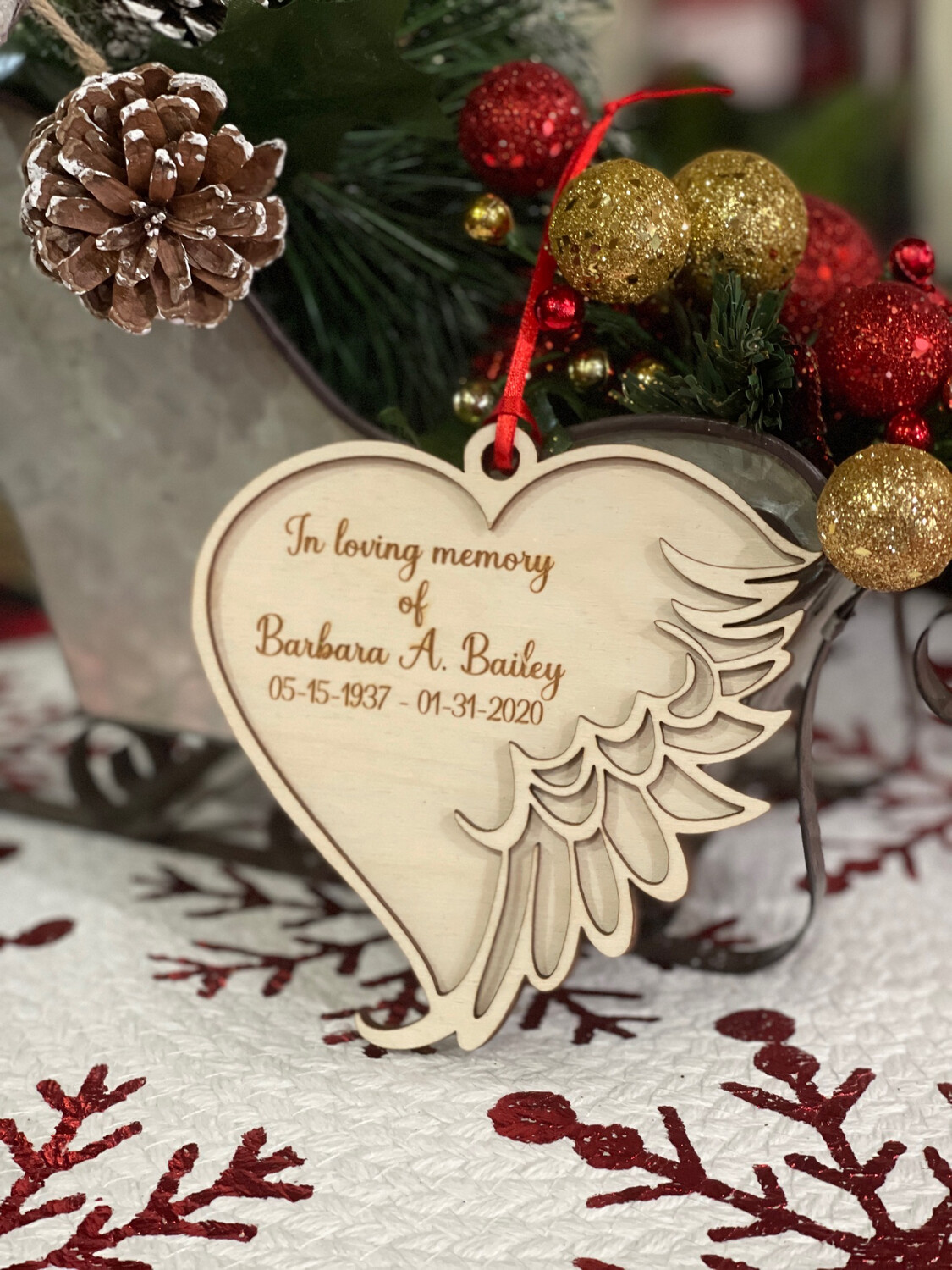 Angel Memorial Wing With Backer