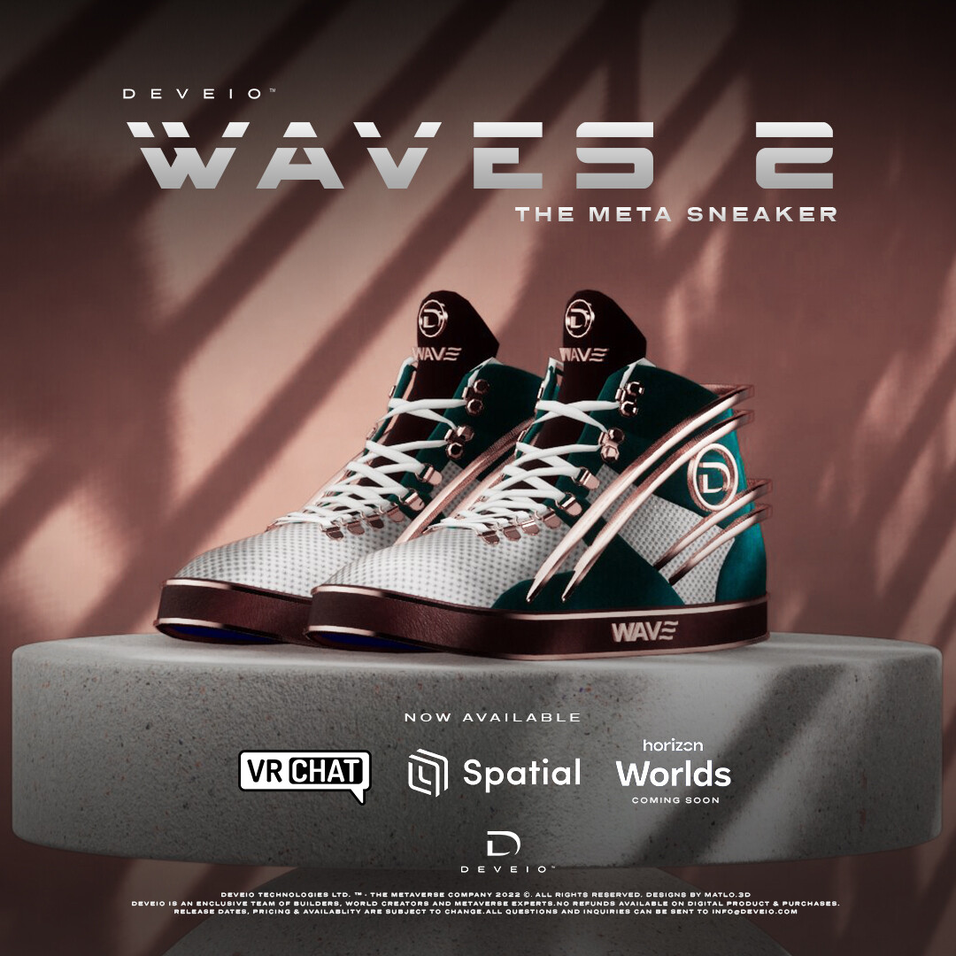 WAVE Meta Sneaker - Burgundy/Teal/White/Gold