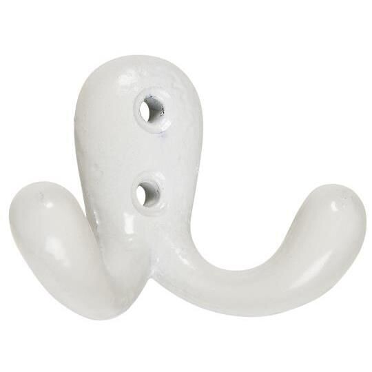 DOUBLE MINI WHITE METAL HOOK