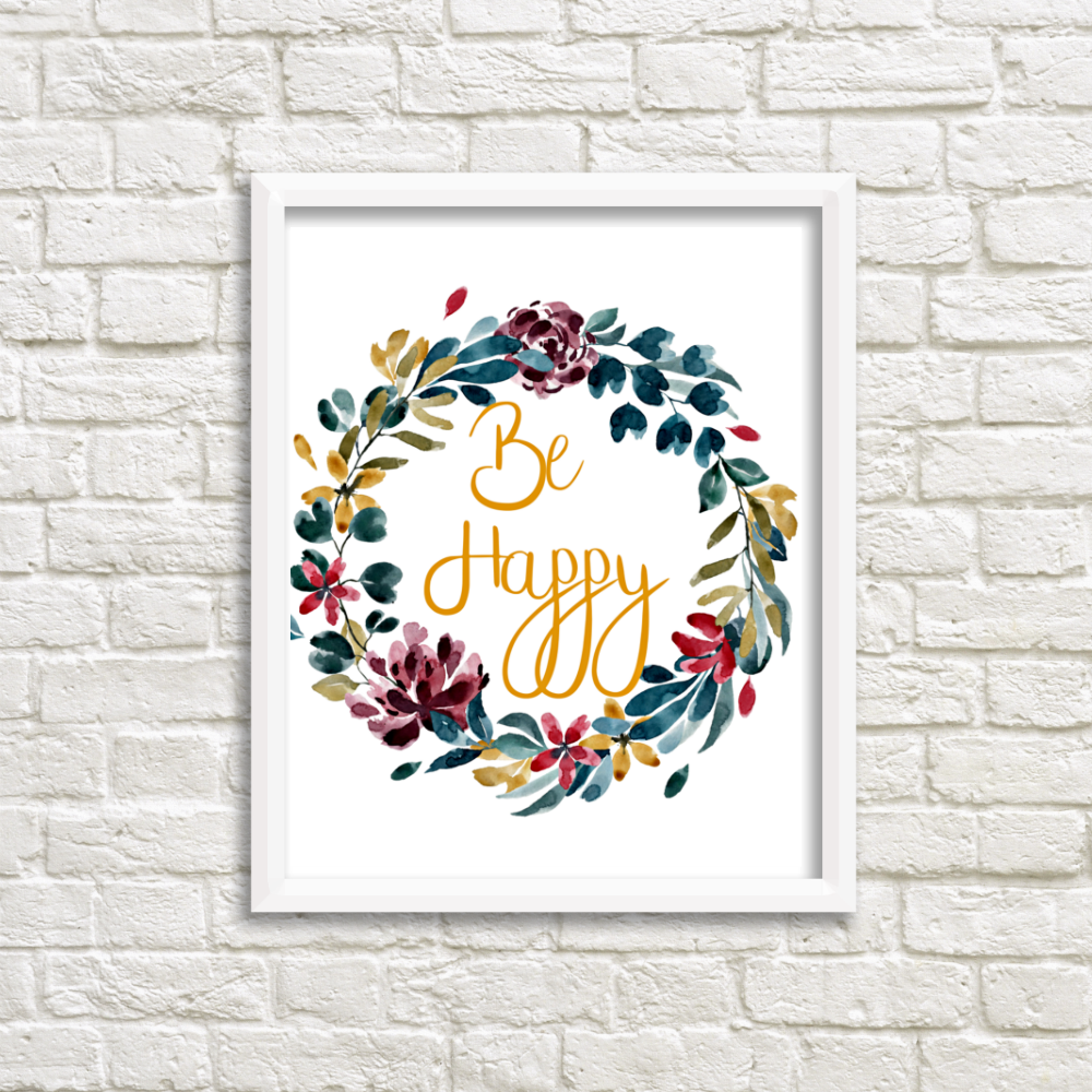 Be Happy Printable Art - Shop