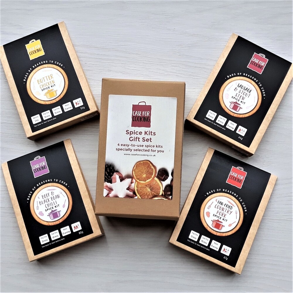 Gift Set Box of 4 Spice Kits - Case for Cooking