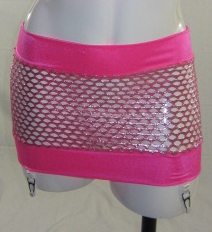 Metallic Honeycomb fishnet Banded Garter Belt - Store