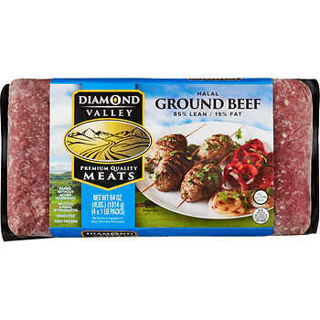 Diamond Valley Halal Ground Beef 4lb %85 Beef %15 Fat