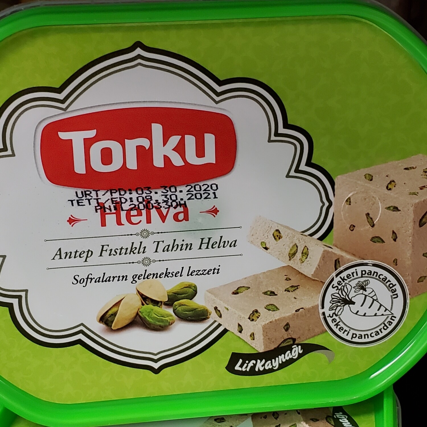 TORKU Pistachio Tahini Halva - Fistikli Helva 350g
