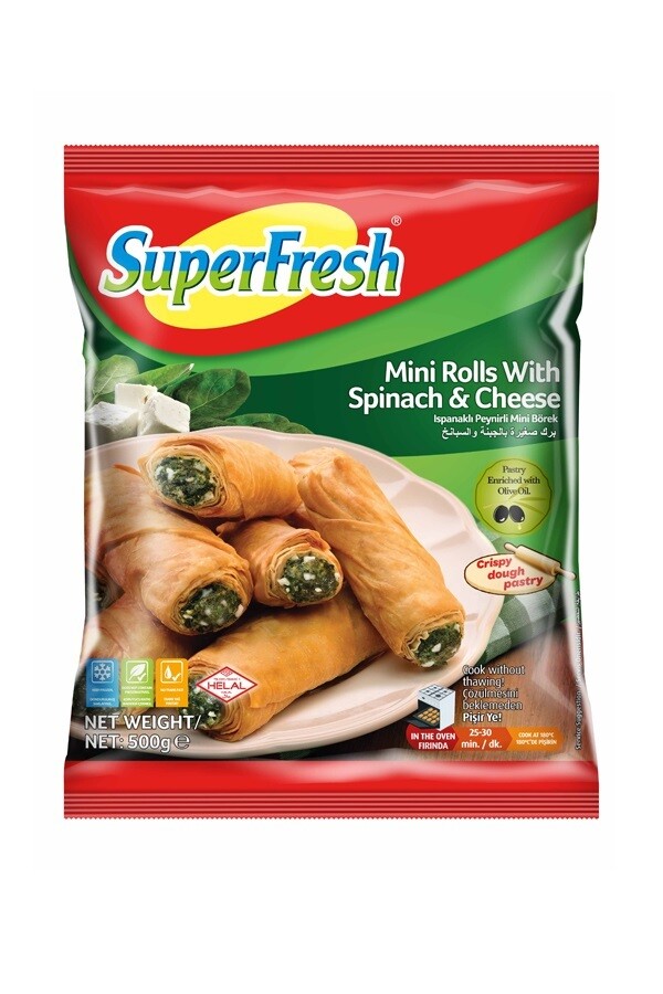 SUPERFRESH Mini Roll Borek W Spinach&cheese 500g (Frozen)
