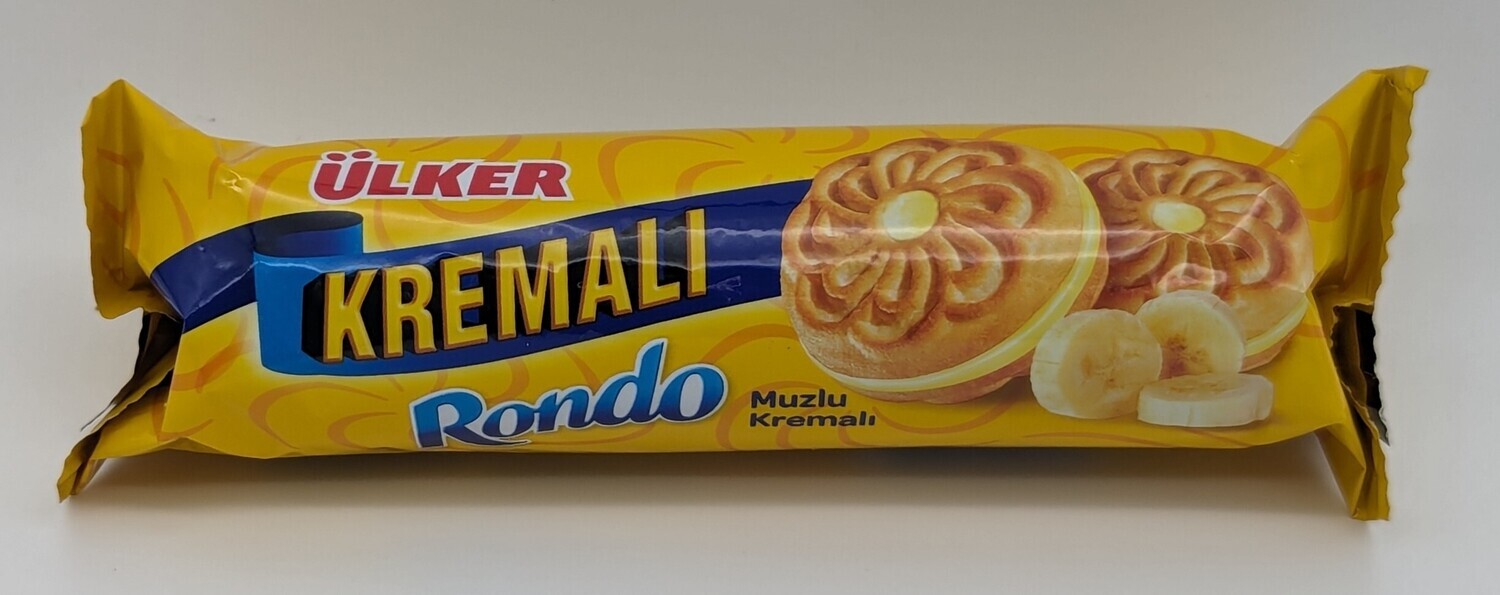 ULKER Rondo Muzlu Kremali Biskuvi - Sandwich Biscuits with Banana Cream 61g