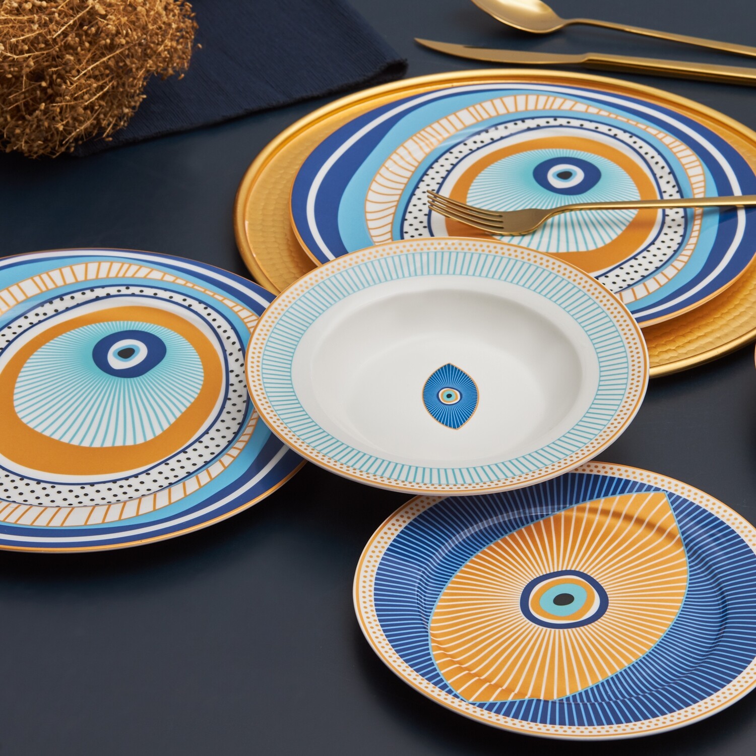KARACA Blue Eye 24pcs Yemek Takimi - Dinnerware Set