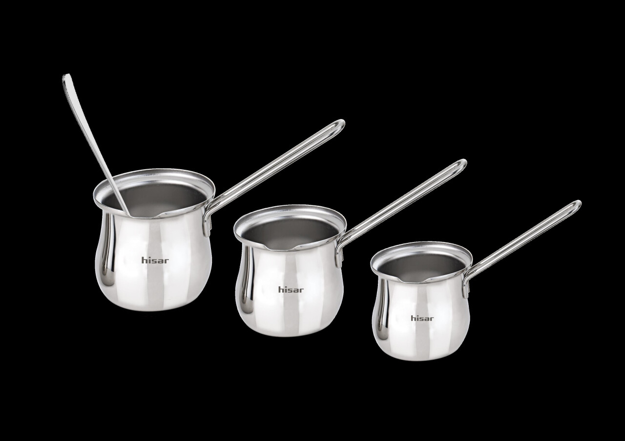 HISAR Mercury Coffee Pot Set 4pcs Cezve