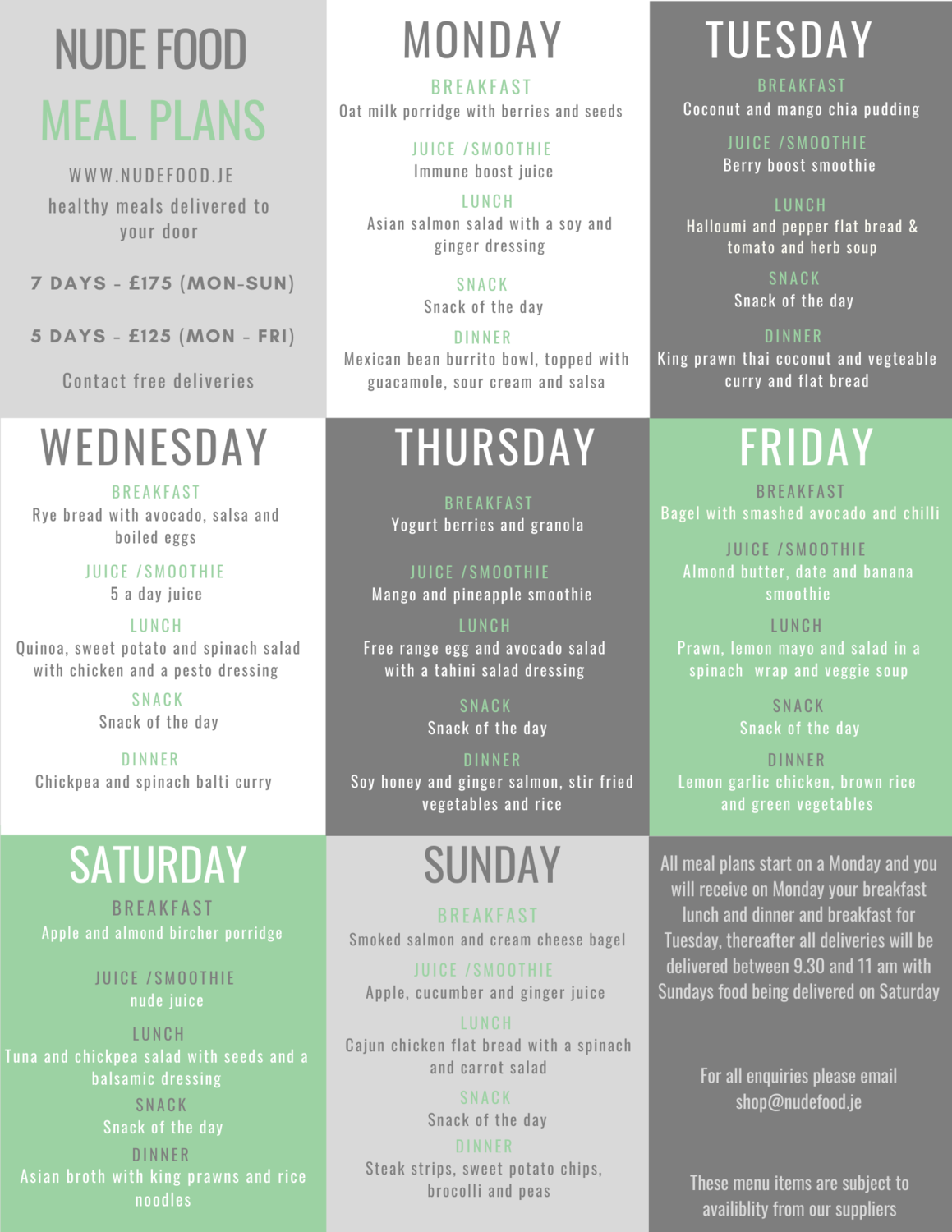 5 Day Healthy Eating Meal Plan