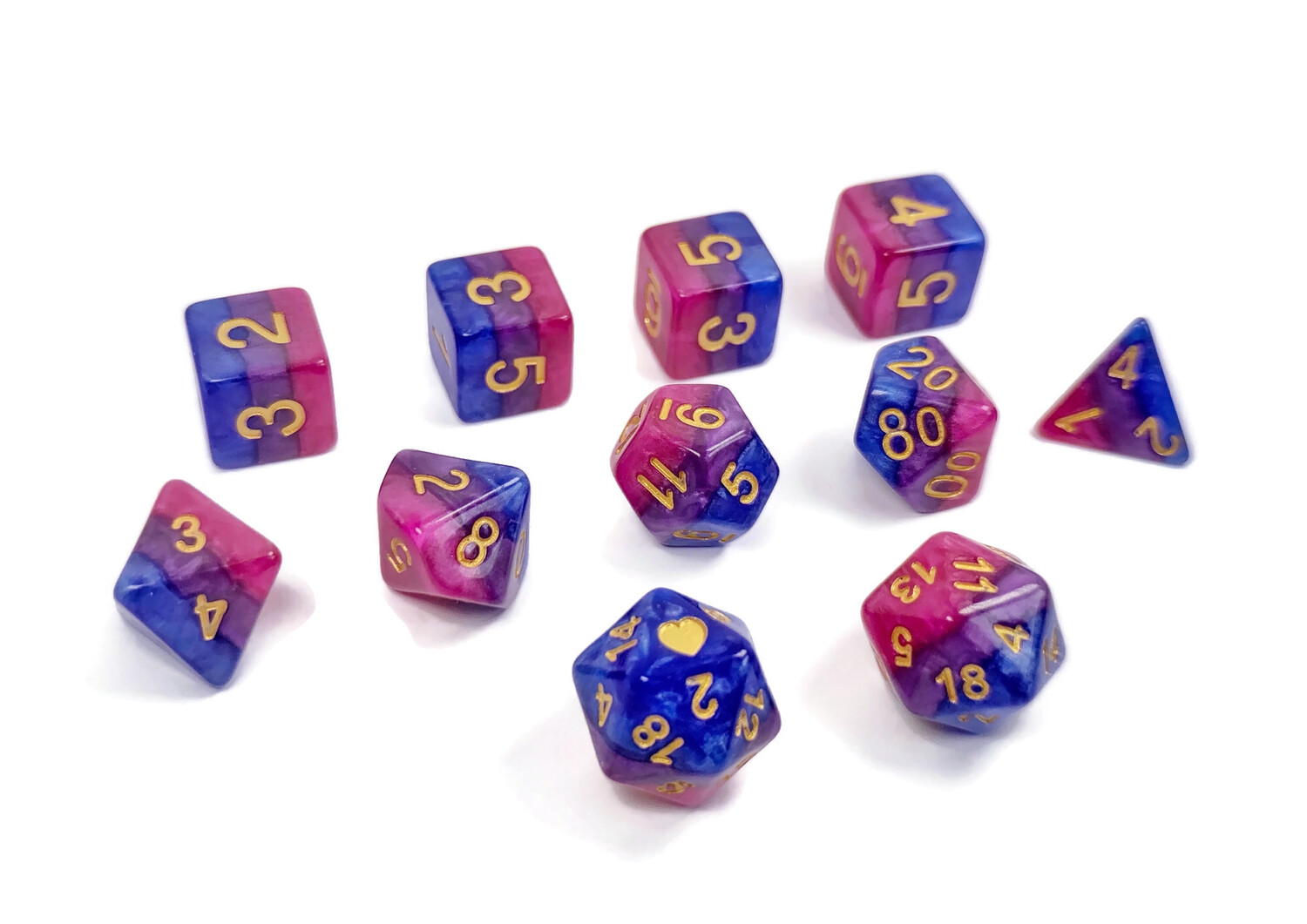 Bisexual Pride Dice Set