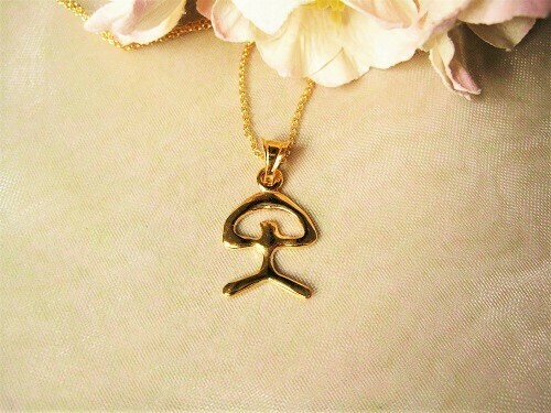 Indalo Man necklace for wellness and luck ~ gold-filled, modern