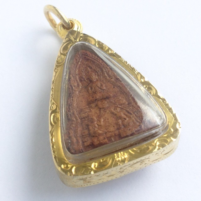 Pra Pim Prasut – Extremely Rare 2 sided Clay Buddha Amulet + Solid Gold ...