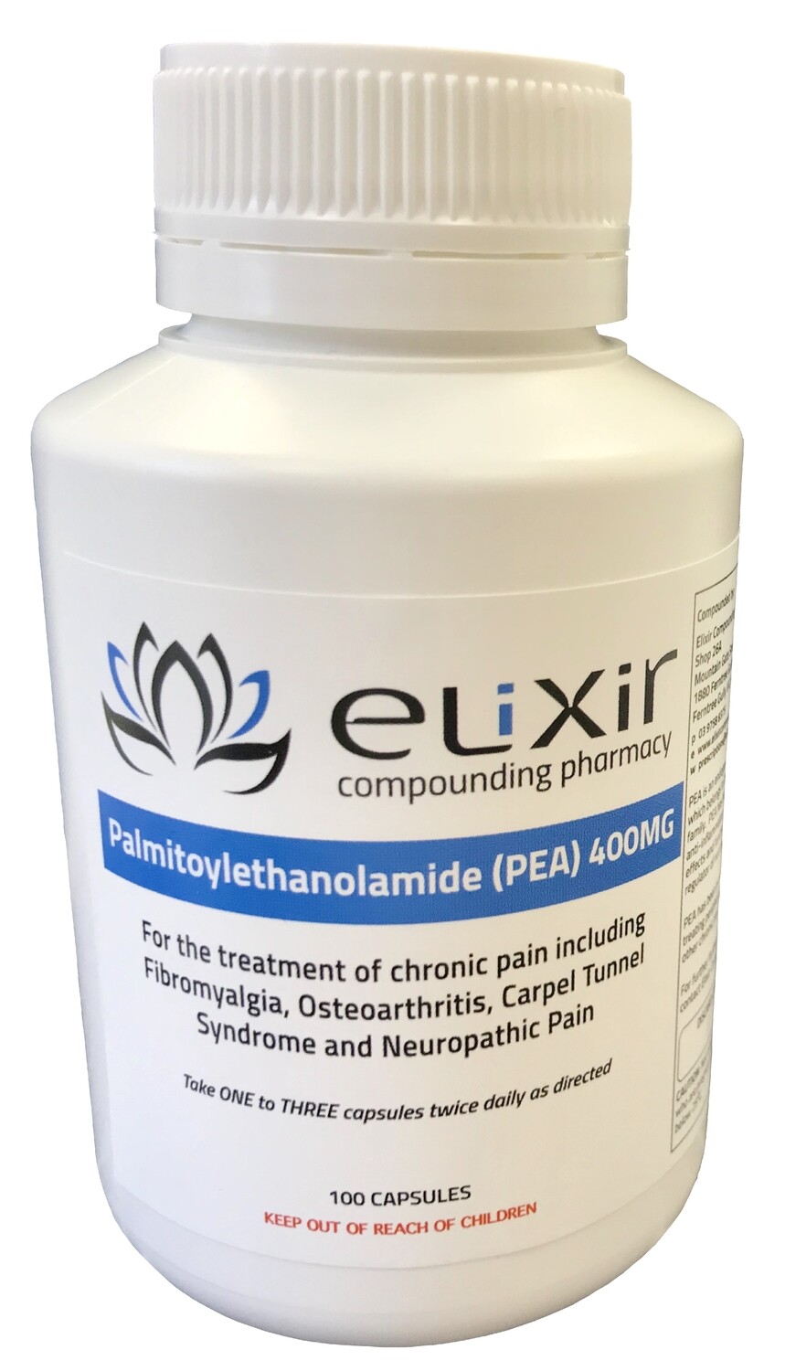Palmitoylethanolamide (PEA) 400mg - 100 Capsules