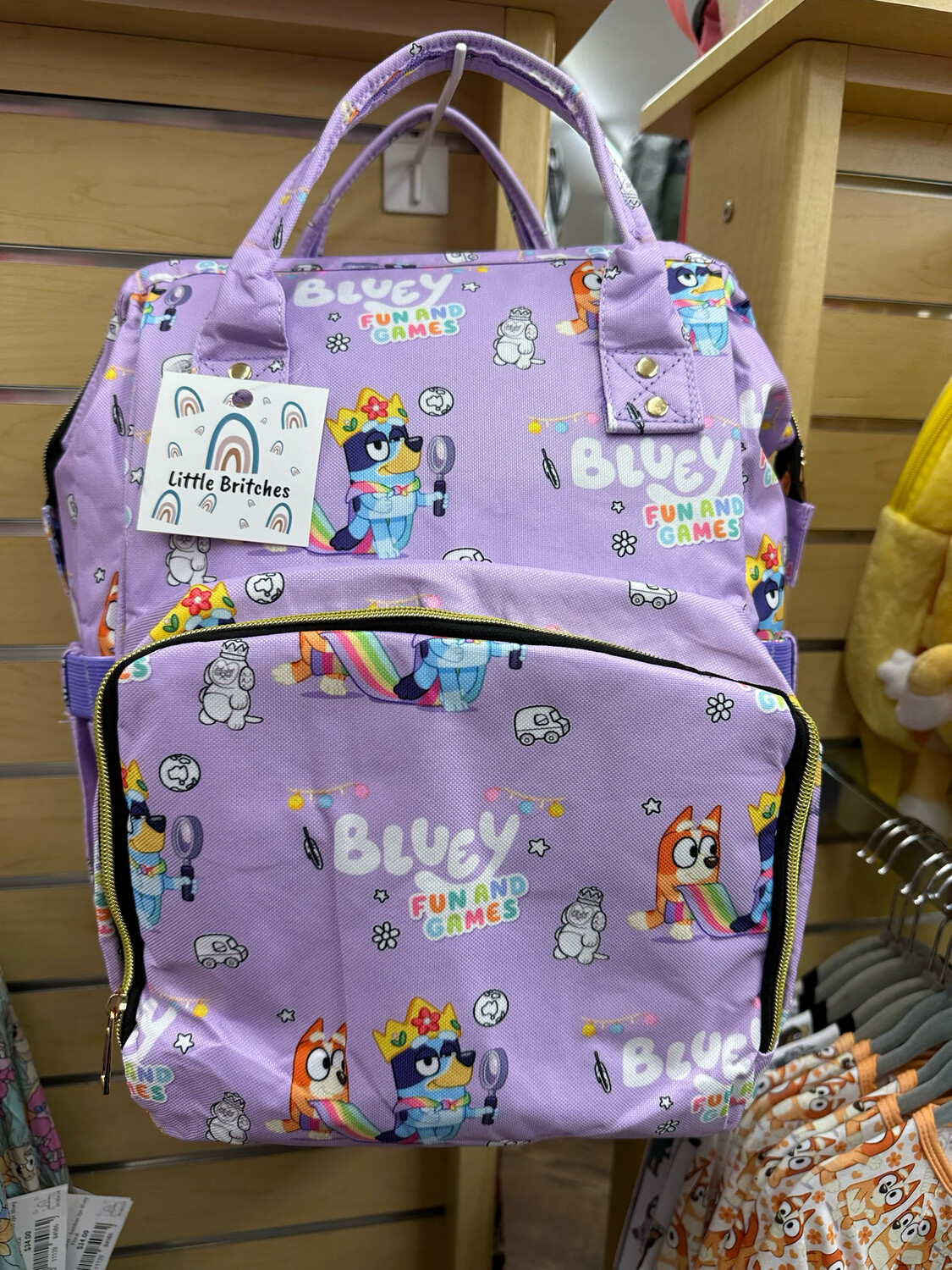 Lilac Bluey Diaper Bag Back Pack