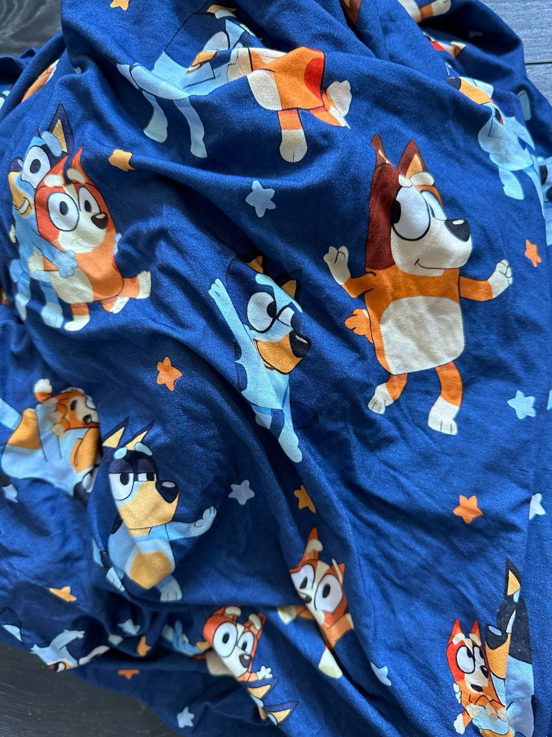 Bamboo Fabric By The Yard (Bluey Large Charaters)