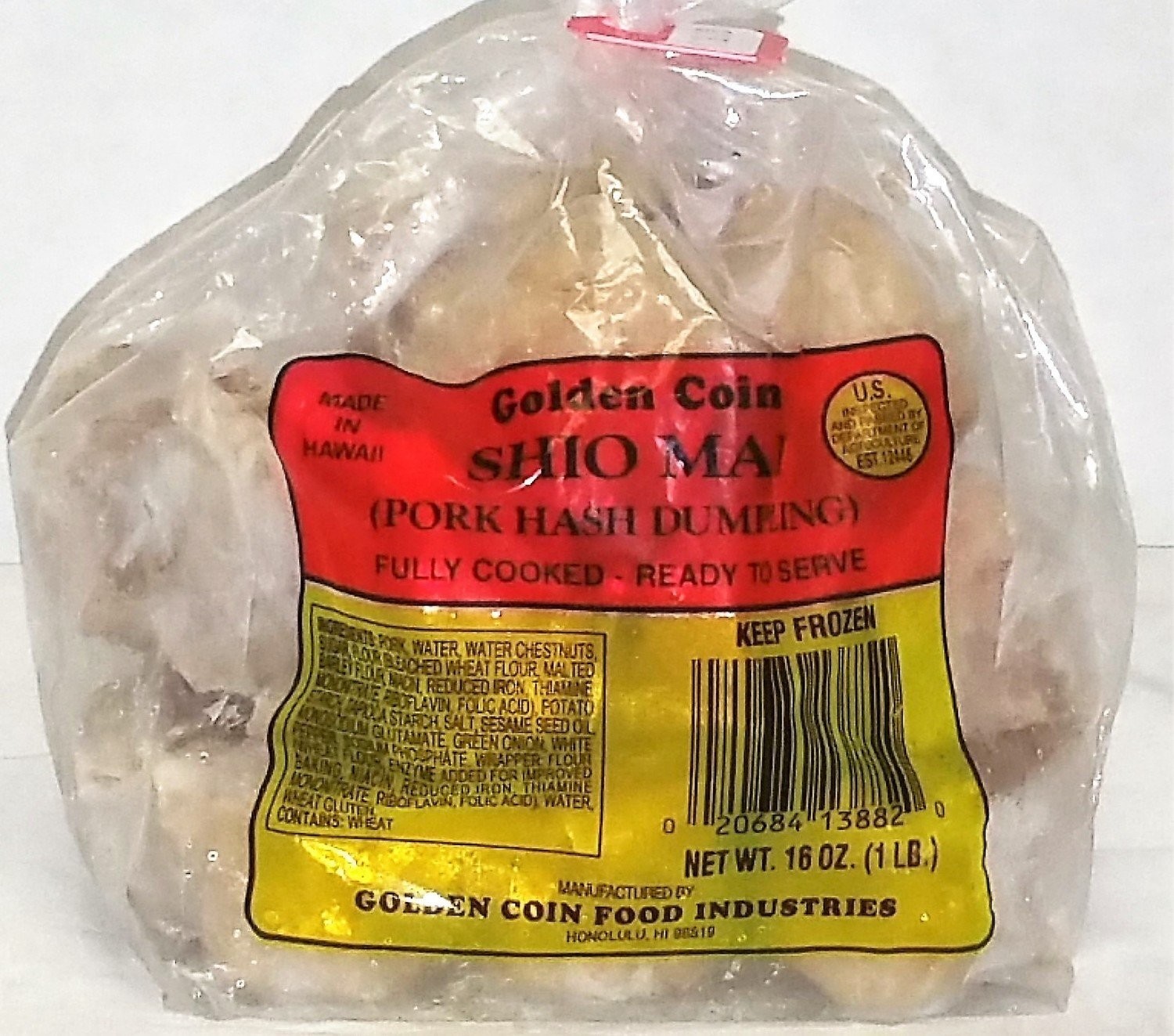Golden Coin Pork Hash (Shio Mai) 16 oz | Hawaiian Food
