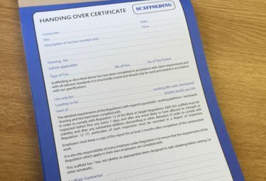 Scaffold Handover Certificate book