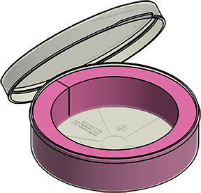 MC-605502JLF : Wafer Jar Assembly for 5" Wafers 1.5" Deep (Closed-Cell ...