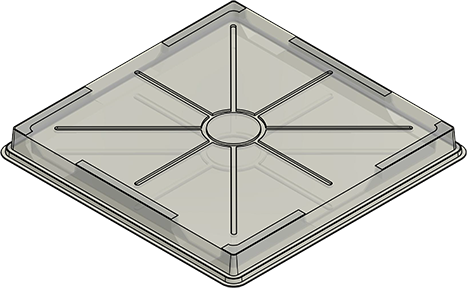 MC-77251T : Clear Wafer Box for 330mm x 330mm Square Wafers 1.25" Deep