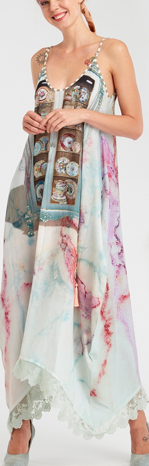 IPNG: Inna Me Rose Reflection Illusion V-Cut Maxi Dress - Wild Curves