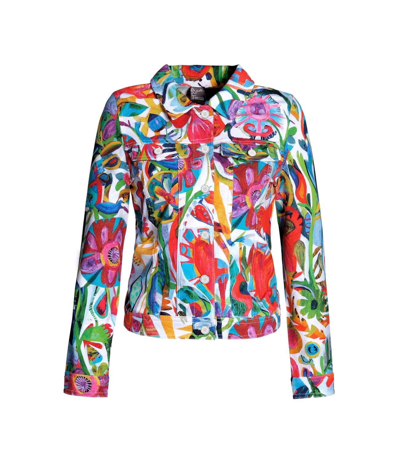 Simply Art Dolcezza: Flower Heart Abstract Art Soft Denim Jacket - Wild ...