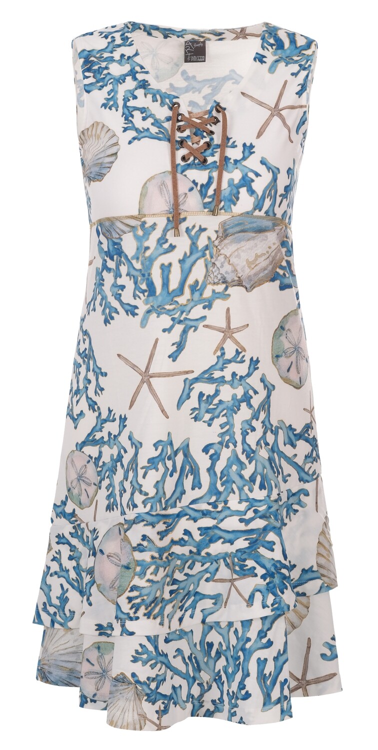 Simply Art Dolcezza: Playa Shells Abstract Art Double Ruffled Hem Dress ...