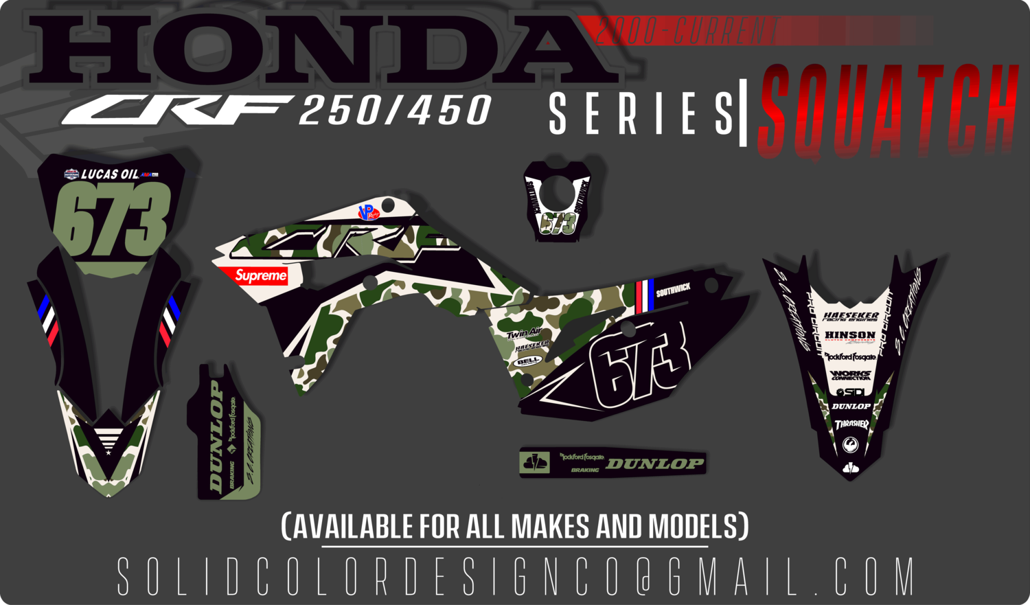 2019 Honda CRF 450/250 "Squatch" Series Graphics Kit