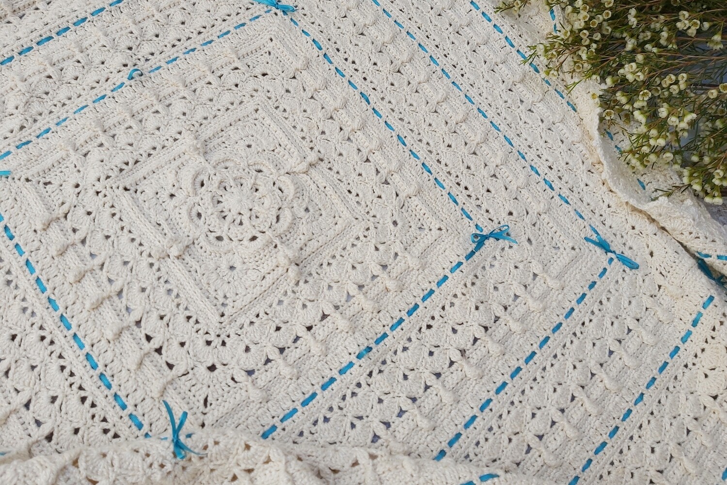 Doo-dad Blanket Crochet kit designed by Hooked on Sunshine