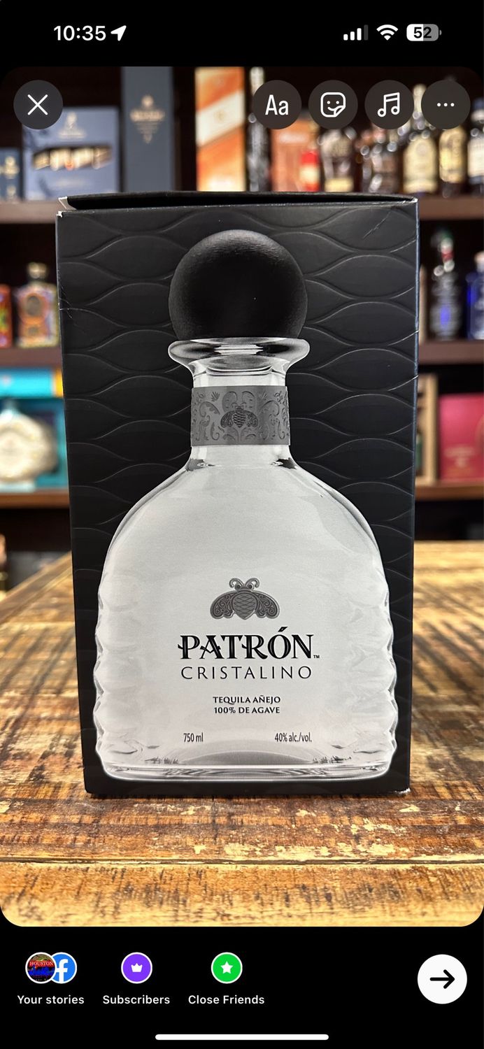 Patron cristalino 750ml – Mezcal – Houston Liquor Store