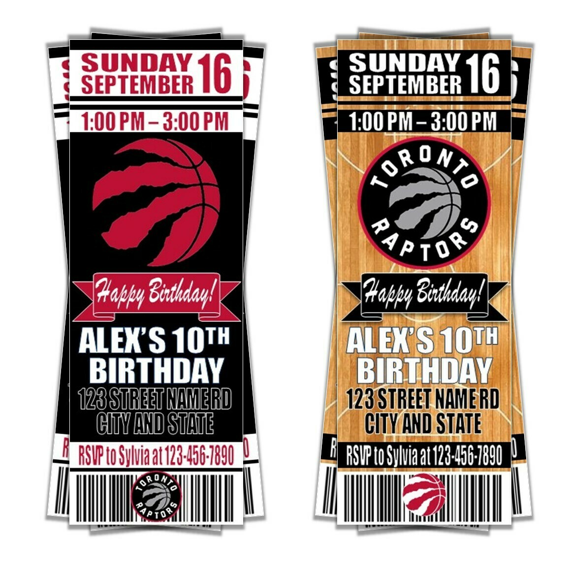 Toronto Raptors NBA Basketball Birthday Invitation Ticket