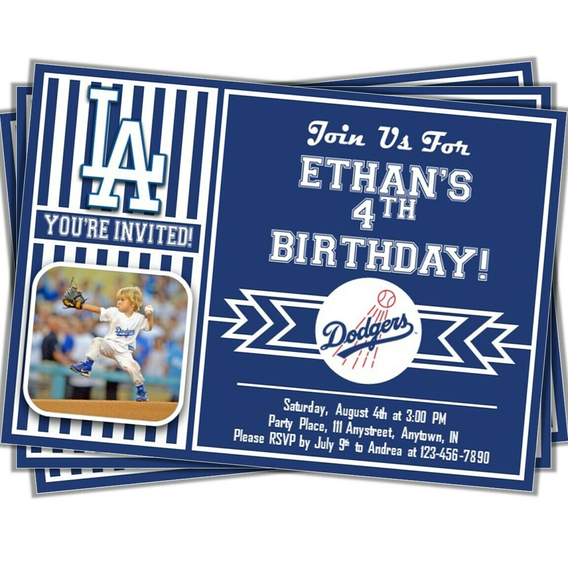 Los Angeles LA Dodgers Photo Baseball 5"x7" IV