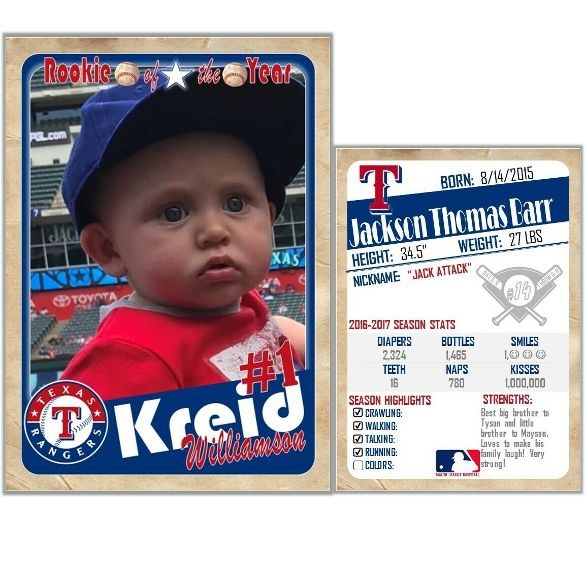 Texas Rangers Vintage Trading Cards Photo Custom