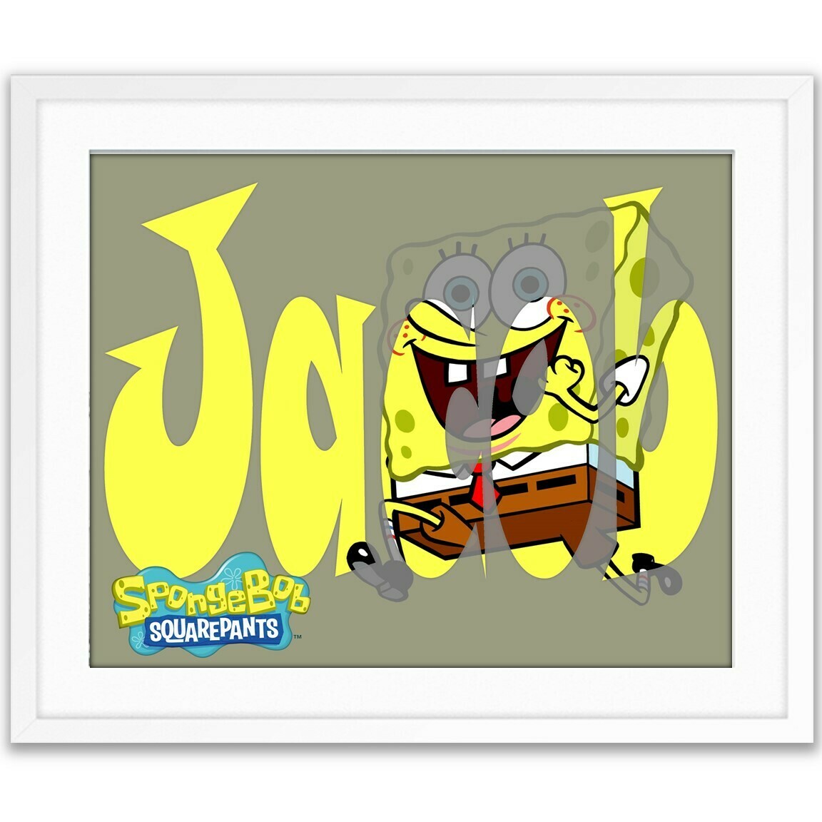 Spongebob Squarepants Custom Name Art Gift Xmas Present