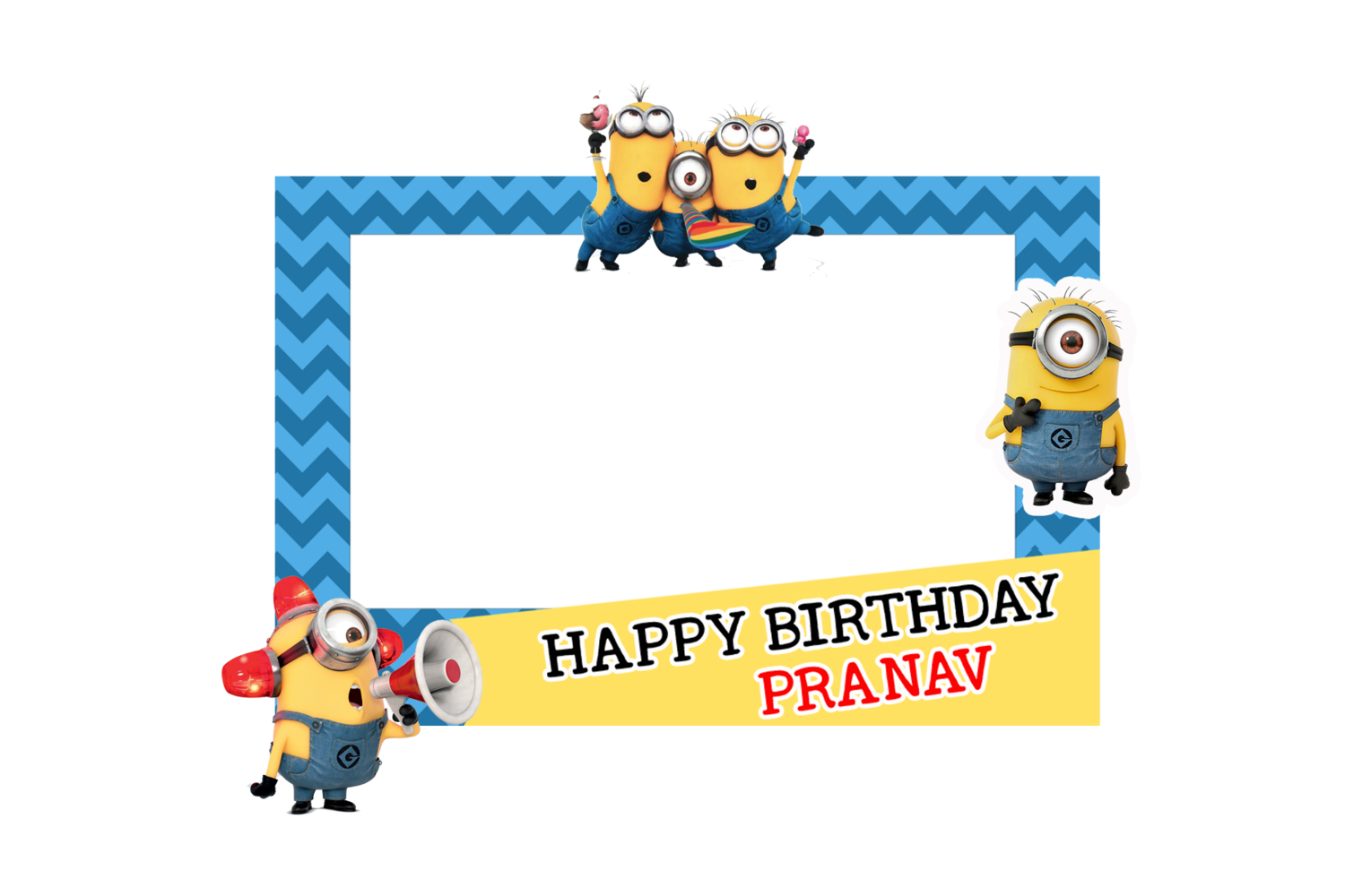 Personalized Minion Birthday Selfie Frame / Photo Booth