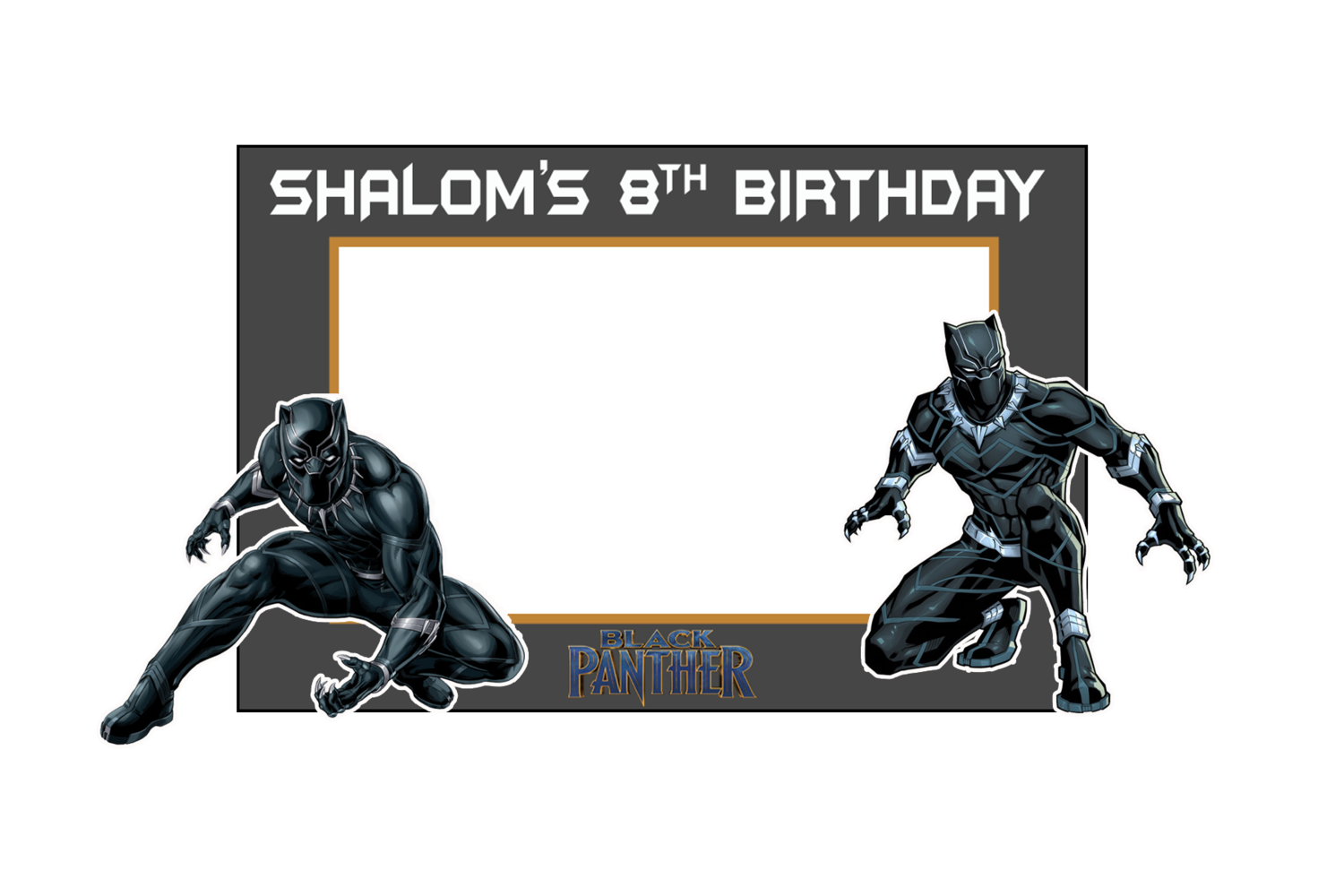 Personalized Black Panther Birthday Selfie Frame / Photo Booth