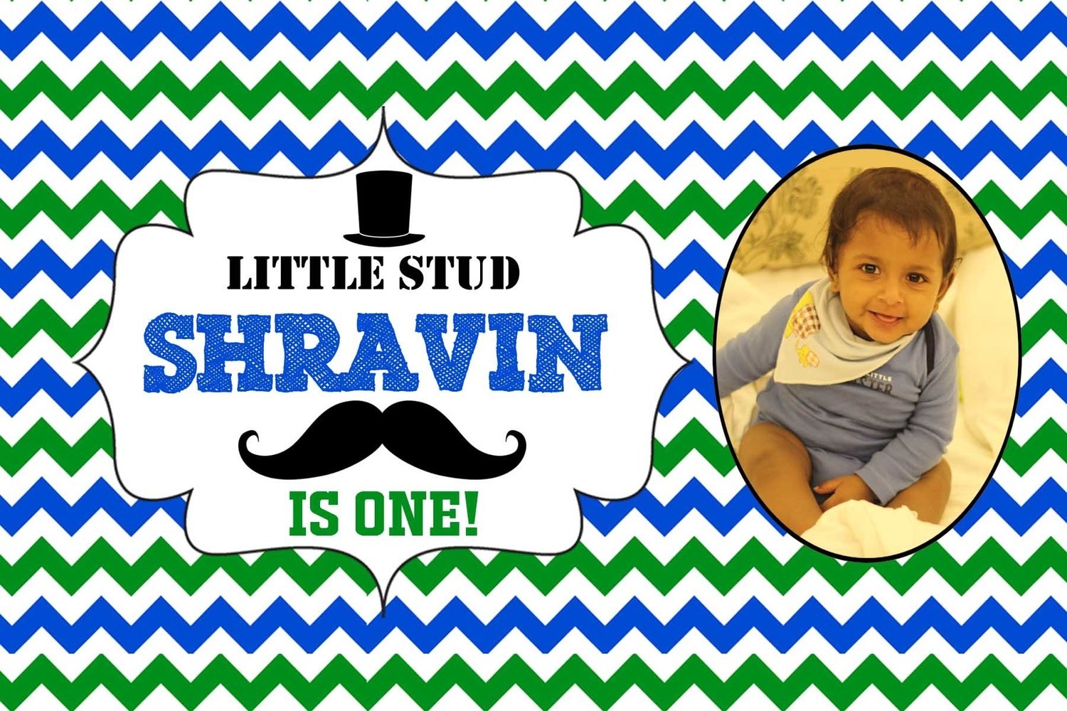 Personalized Little Man Birthday Backdrop / Background Pic Banner (4ft ...