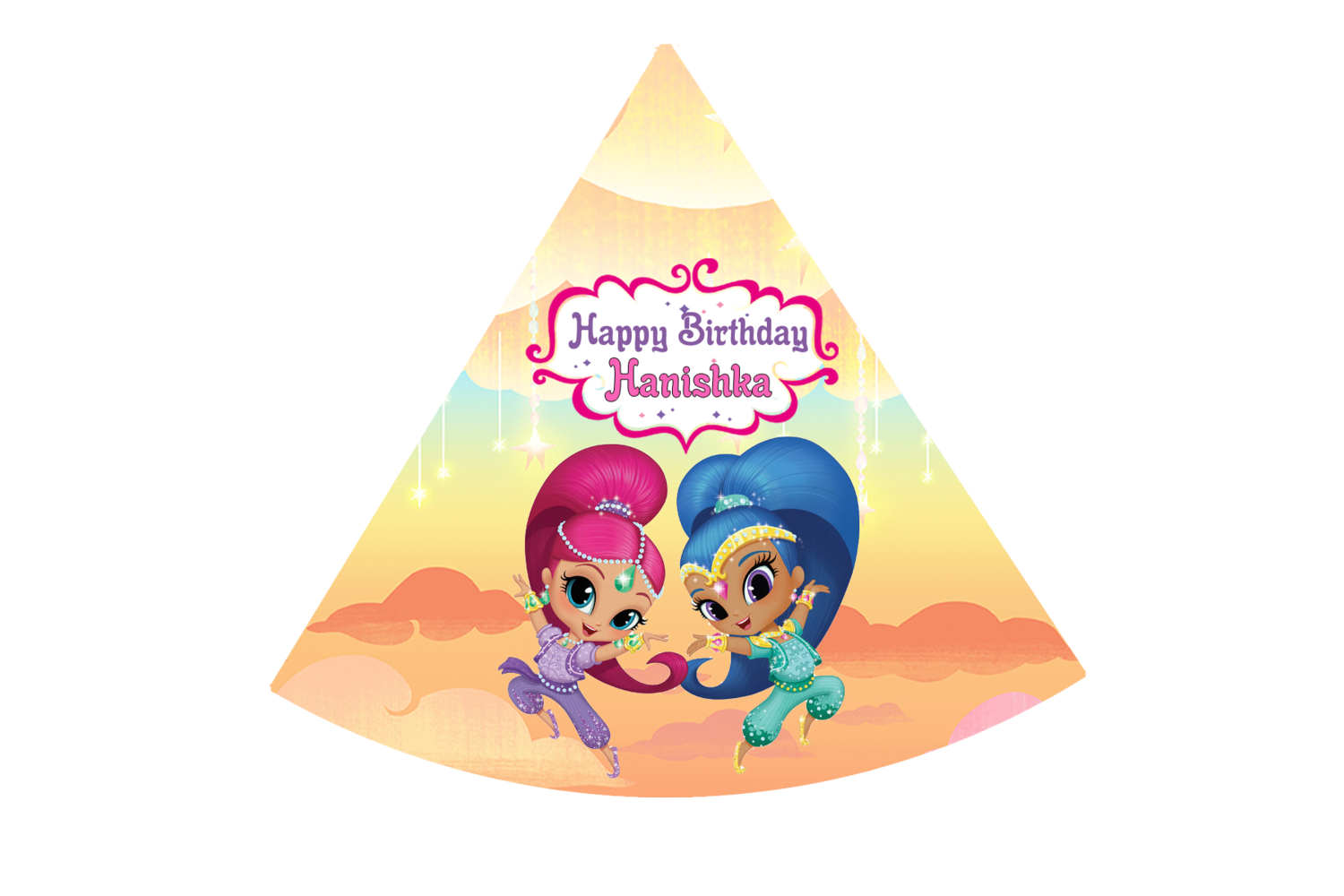 Personalized Shimmer & Shine Birthday Party Caps / Hats (10 Pcs)